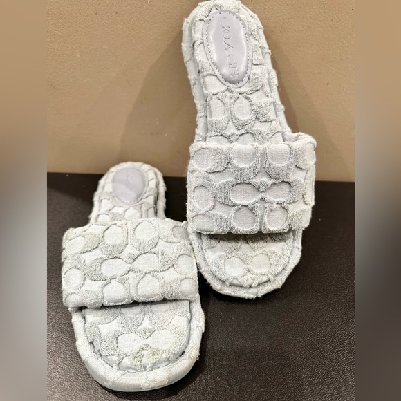 Coach | Shoes | Coach Blue Slide Sandals Ladies 75 | Poshmark